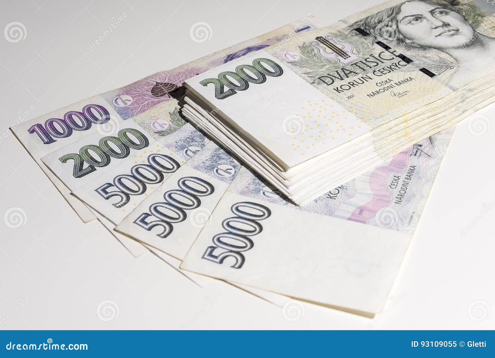 Arrangement of Czech Bank Notes Stock Image - Image of paper, profit ...