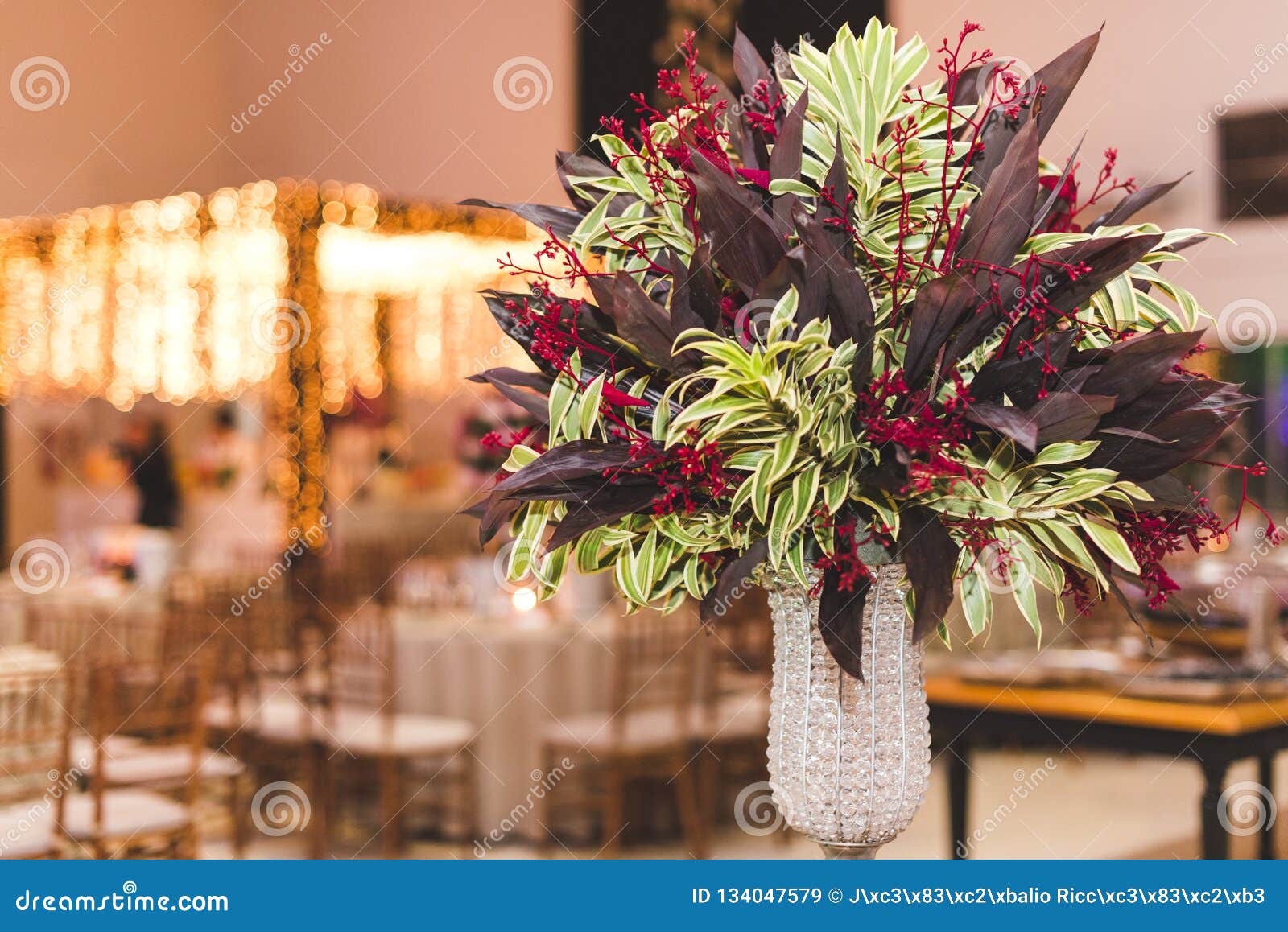 Arrangement of Flowers in Event Decoration Stock Image - Image of ...