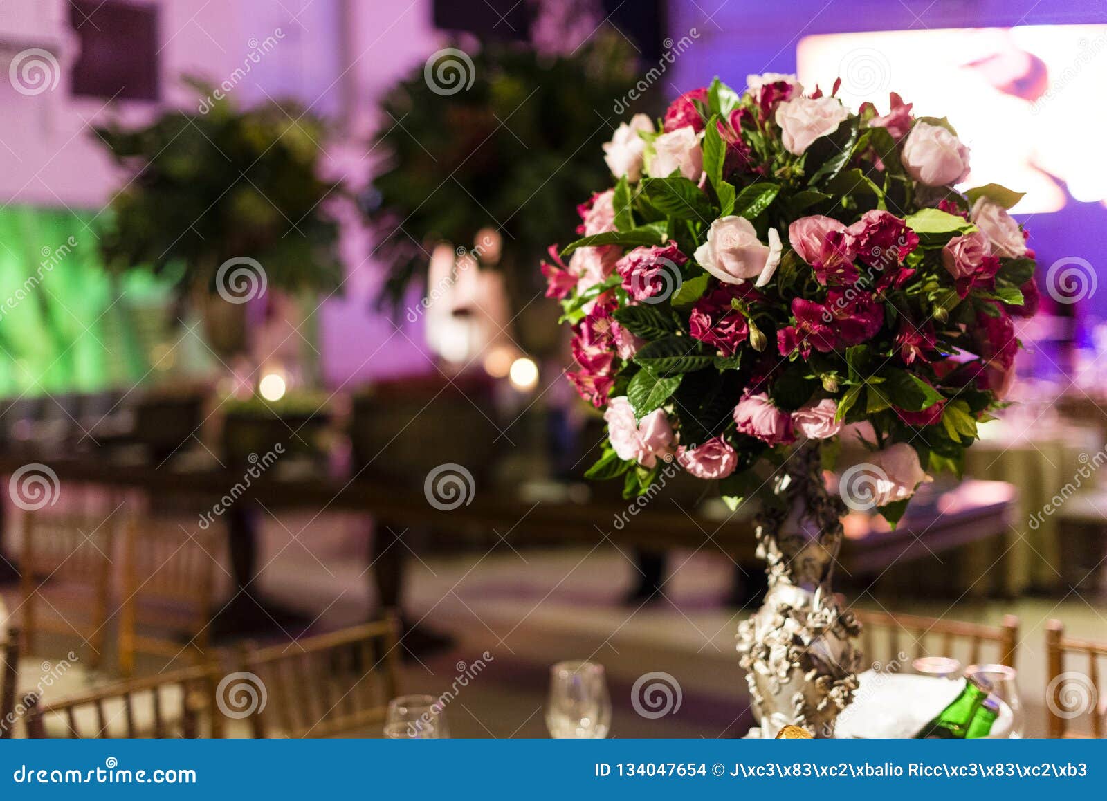 Arrangement of Flowers in Event Decoration Stock Photo - Image of ...