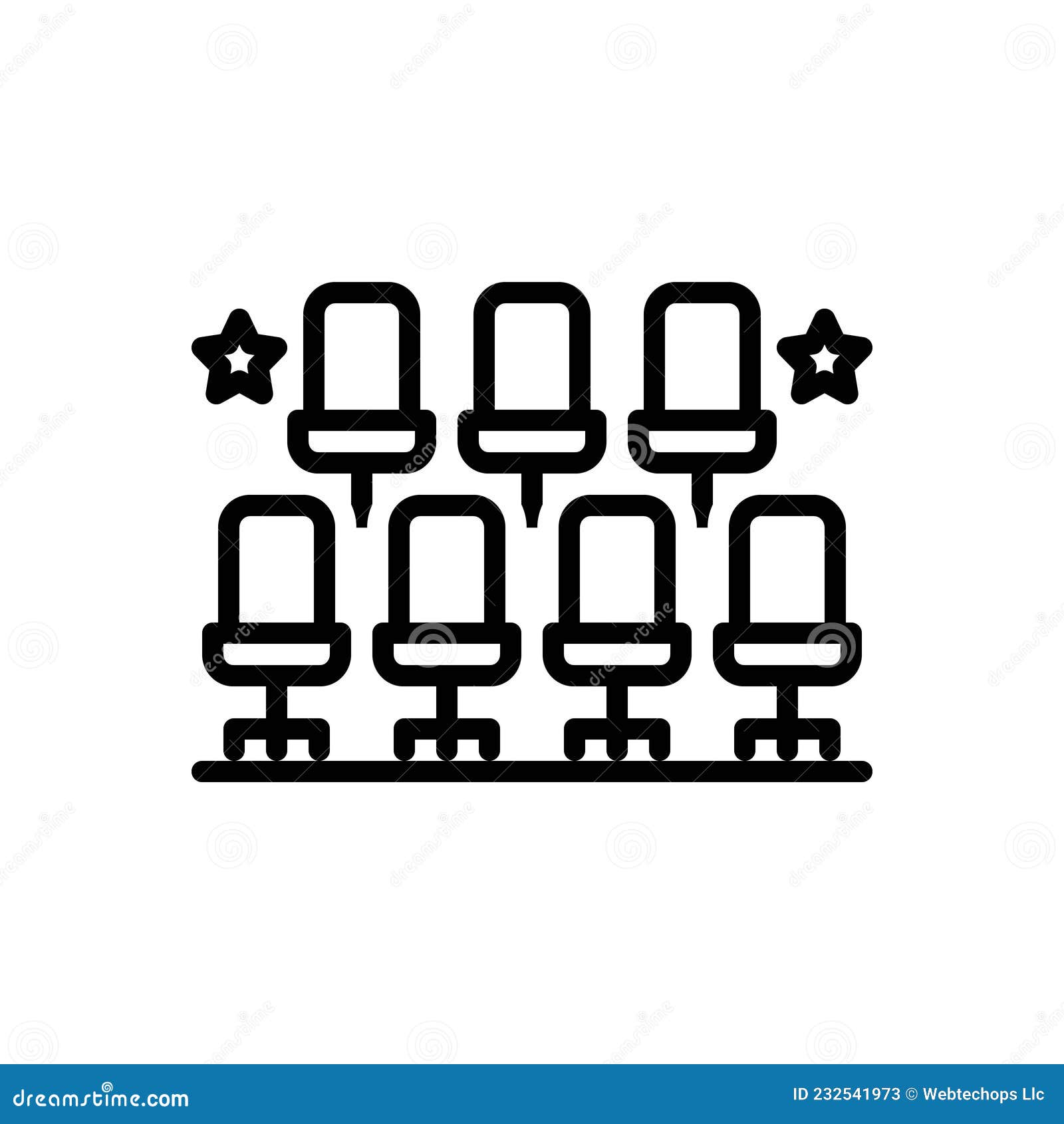 Black Line Icon for Arrangement, Sitting Arrangement and Order Stock ...