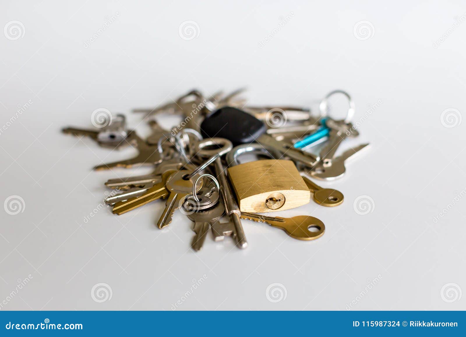 An Arrangement of Keys and Locks Stock Photo - Image of bunches ...