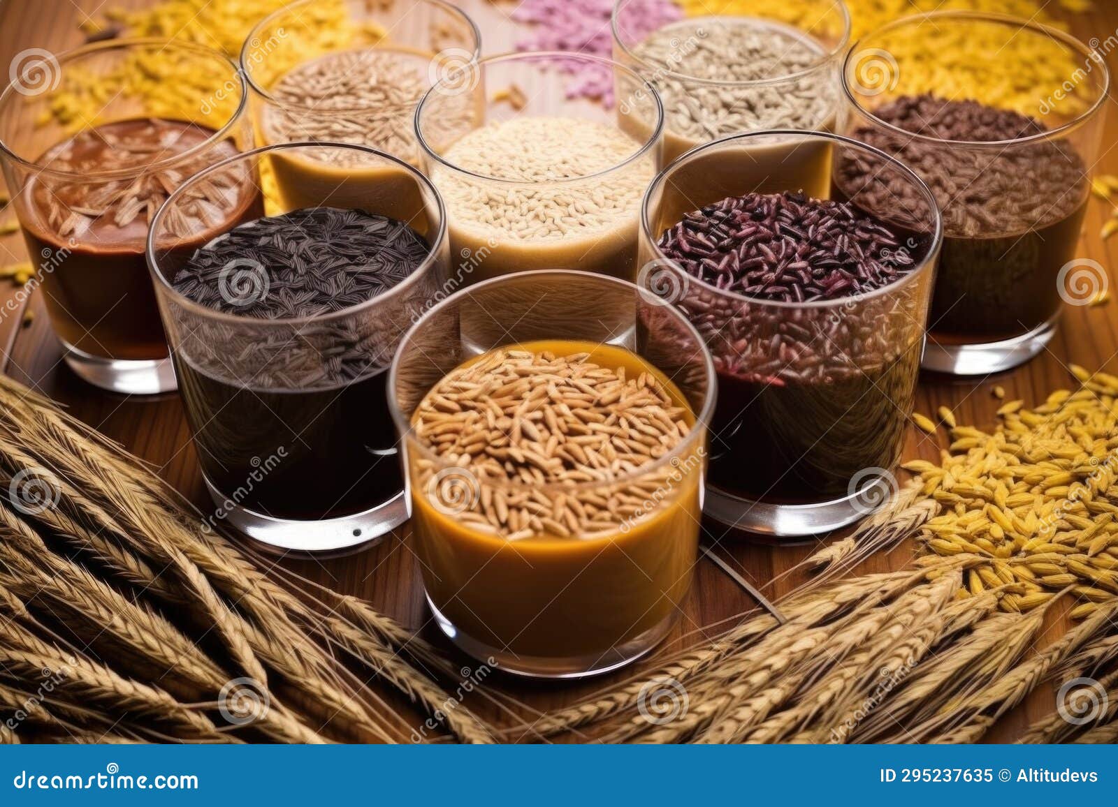 Arrangement of Malt Varieties Used in Porter Brewing Stock Image ...