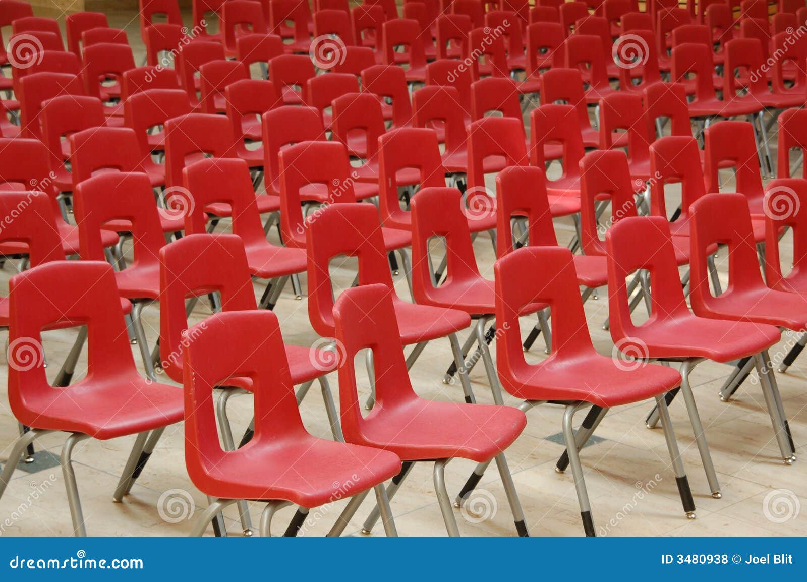 Arrangement of red chairs stock photo. Image of metal - 3480938