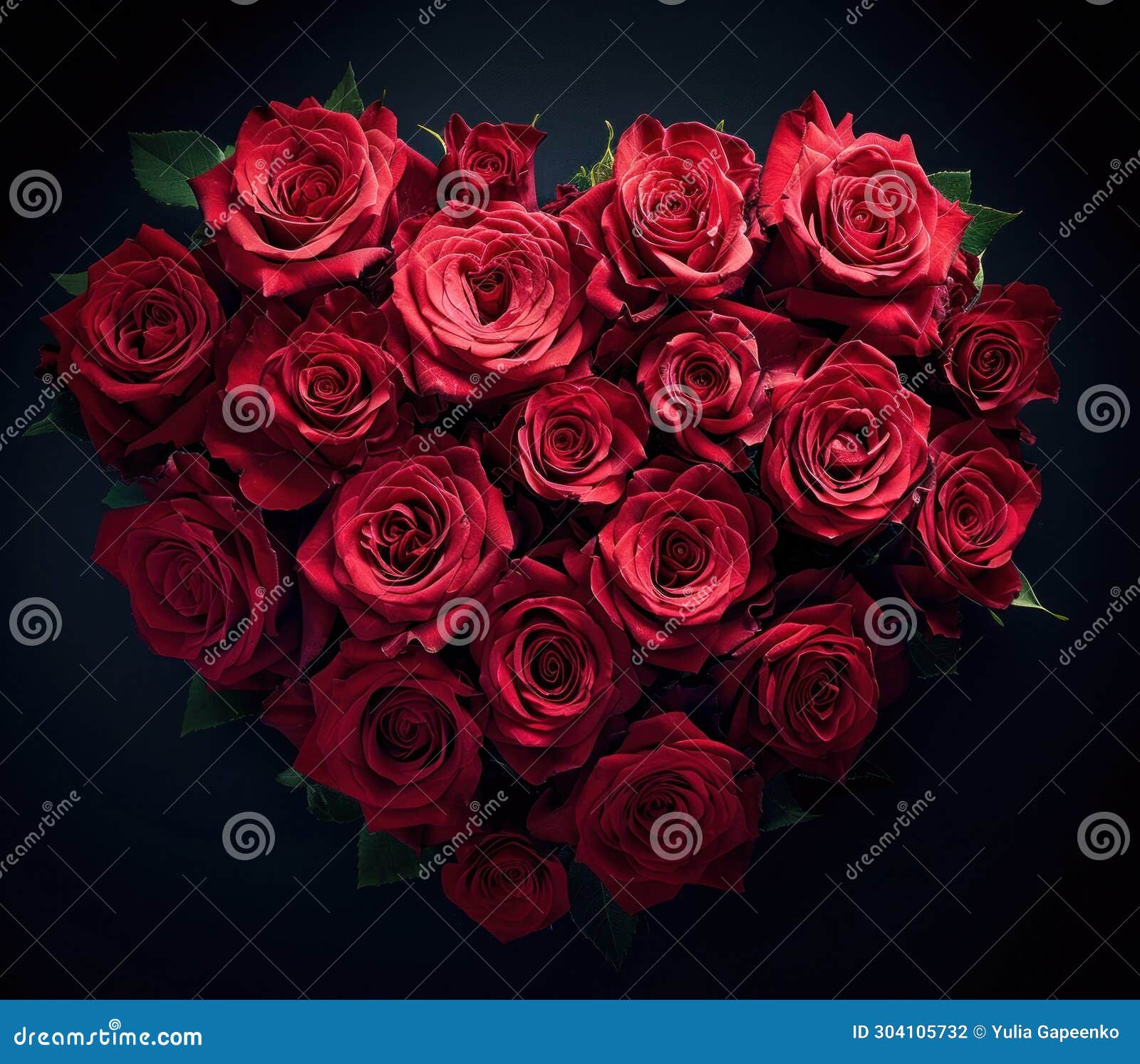 An Arrangement of Red Roses in a Heart Shape Stock Photo - Image of ...