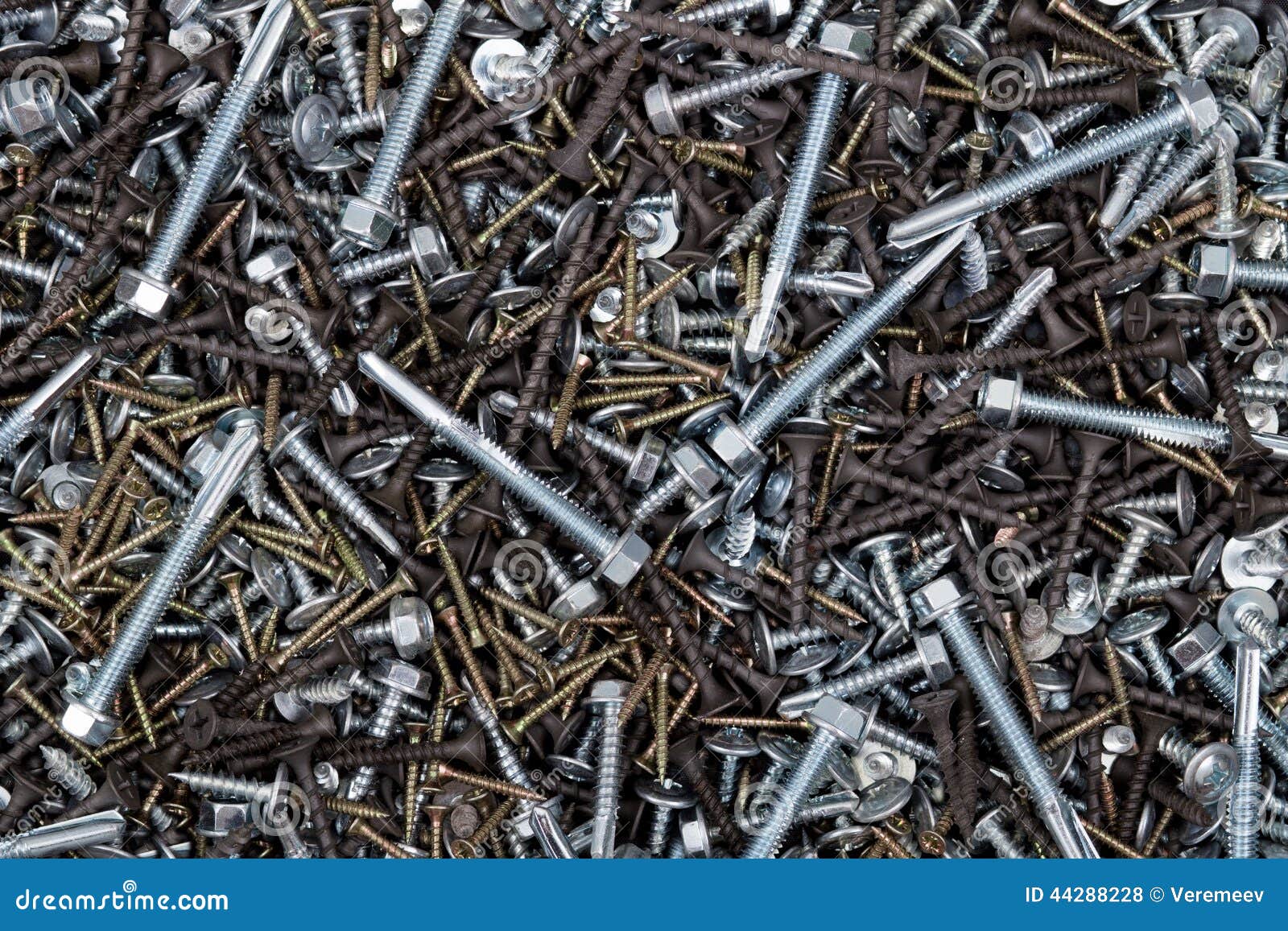 Arrangement of screws stock photo. Image of group, metallic - 44288228