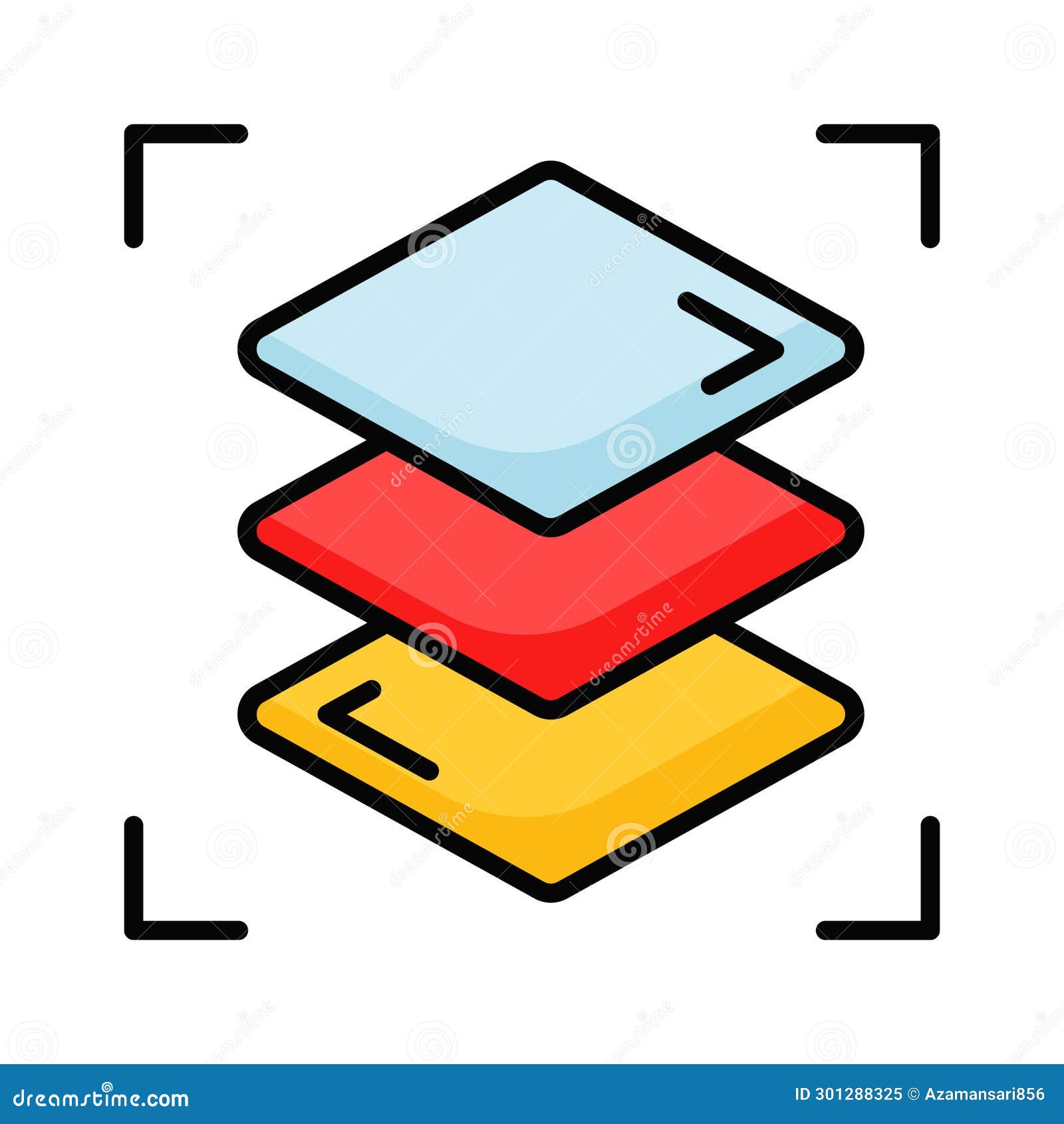 Arrangement Things on Layers, Three Layers Stacked on Top of Each Other ...