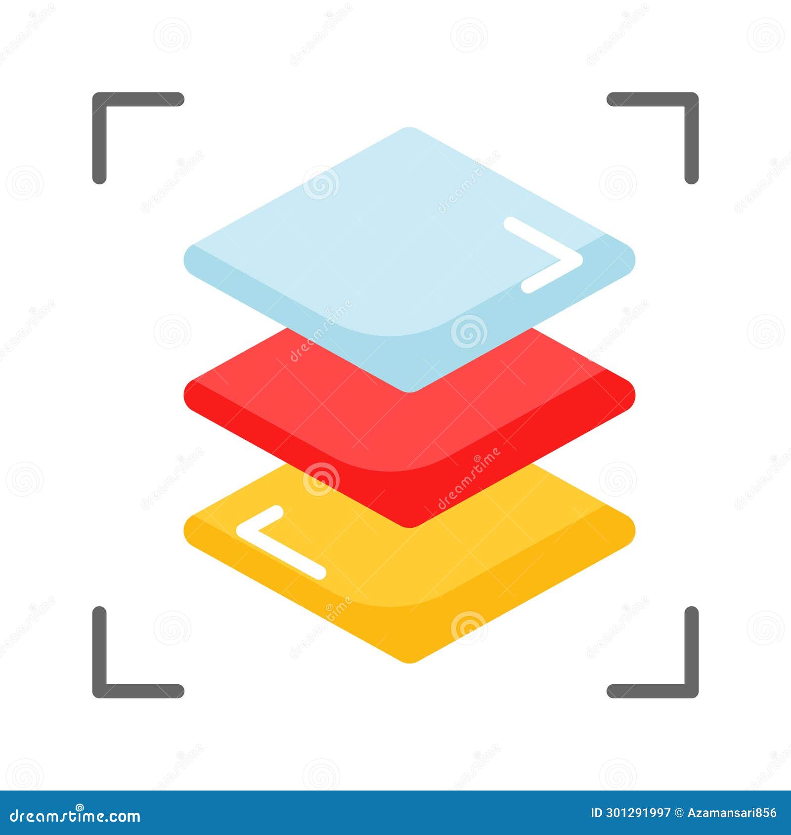 Arrangement Things on Layers, Three Layers Stacked on Top of Each Other ...