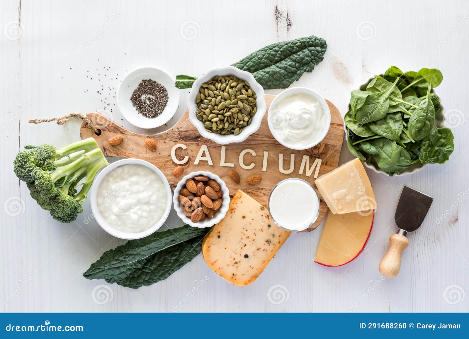 An Arrangement of Various Foods High in Calcium. Stock Photo - Image of ...