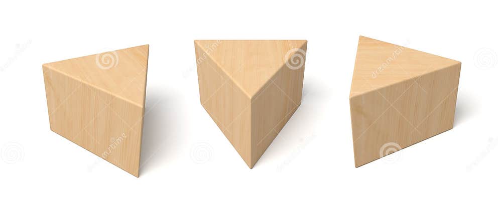 Triangular Wooden Blocks on a Clean Backdrop Stock Illustration ...