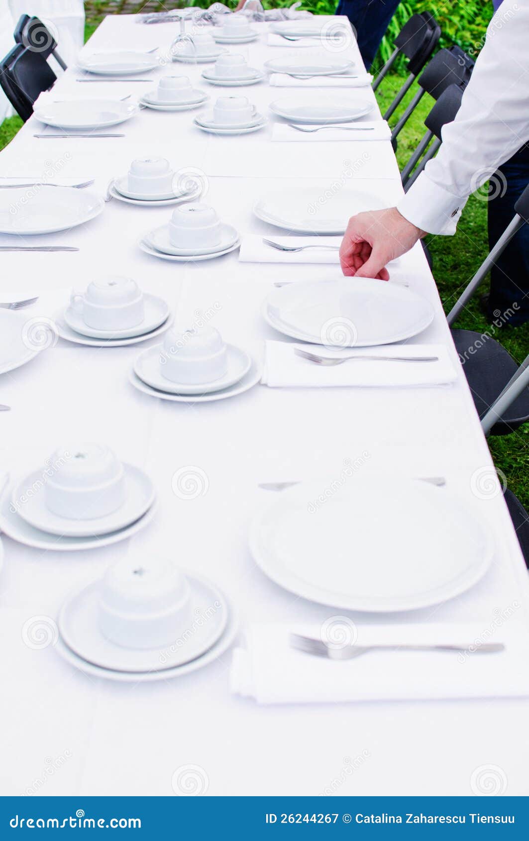 Arranging the Wedding Table Stock Image - Image of chairs, arranging ...
