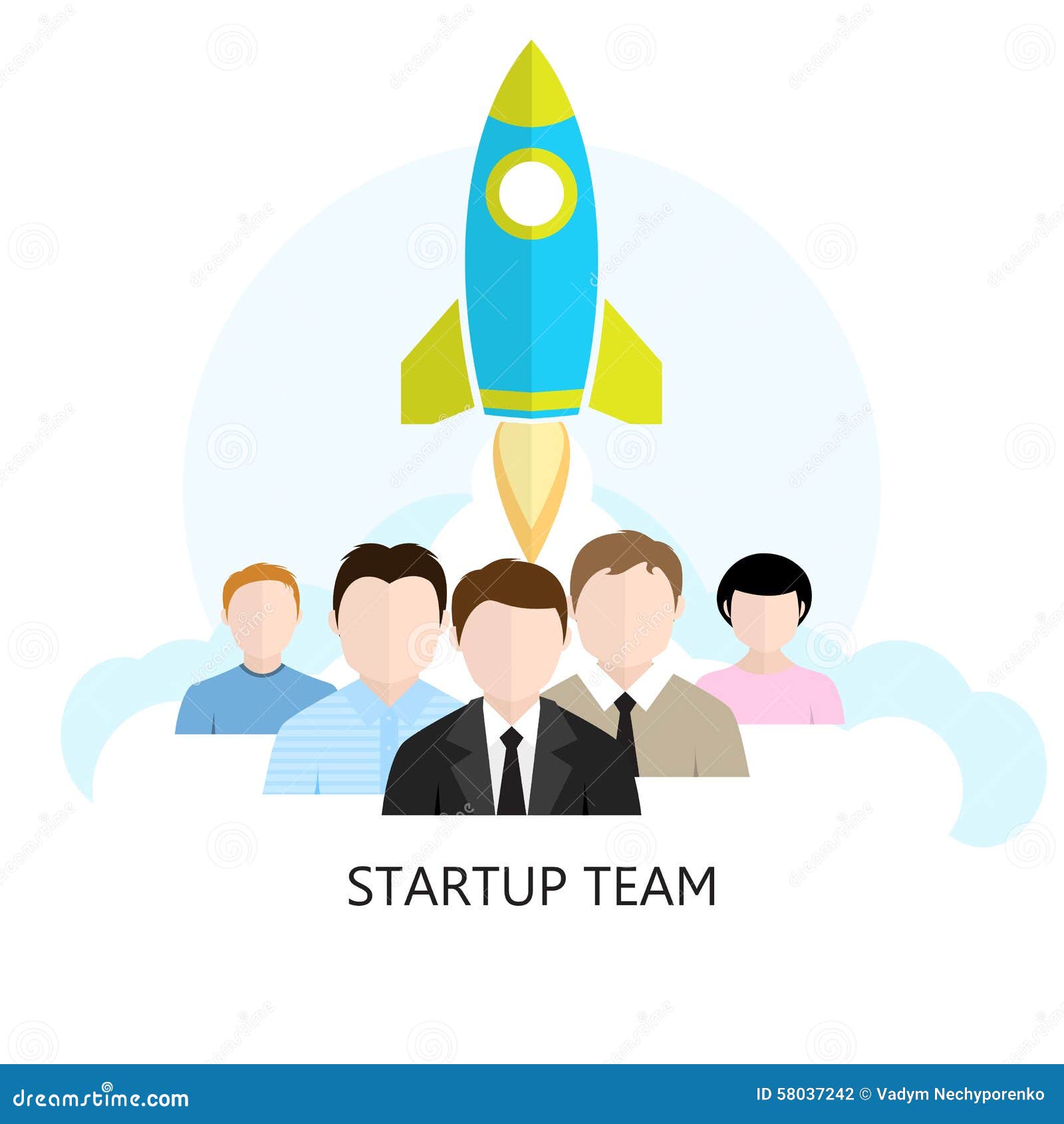 Arranque Del Proyecto Icono Plano Del Diseño Ilustración del Vector ...