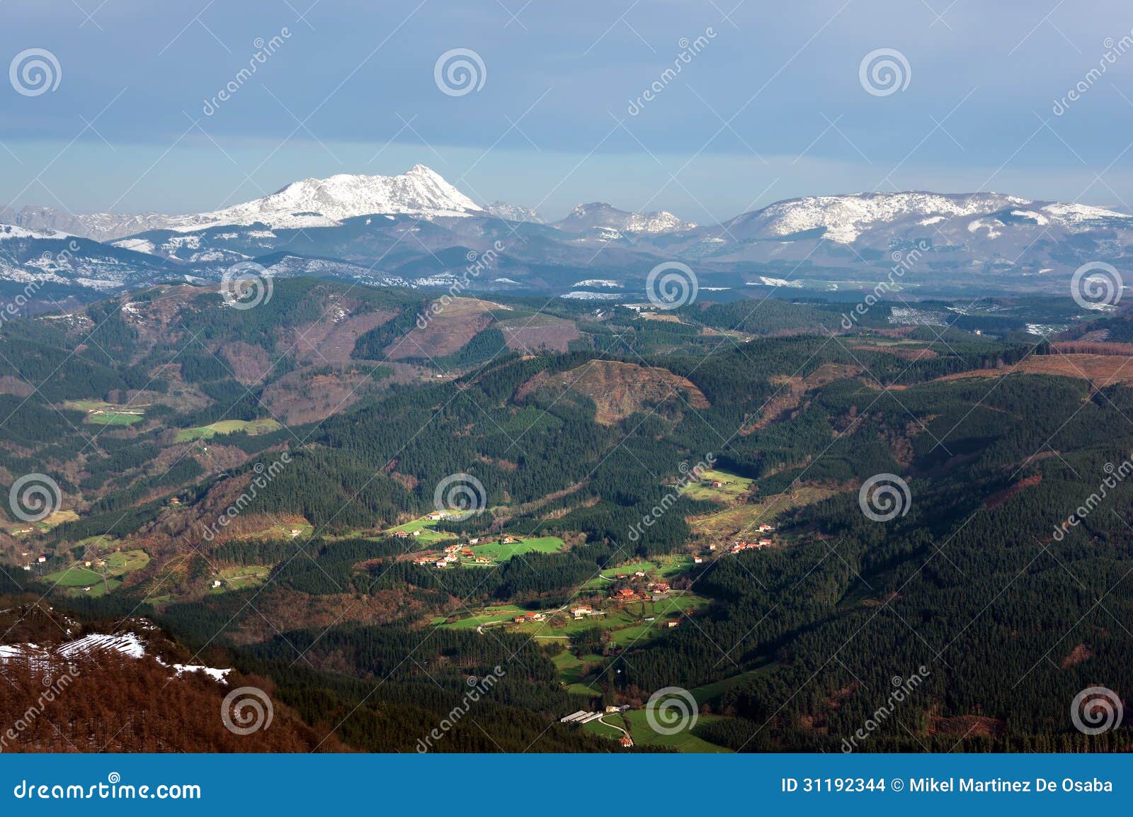 Arratia valley and amboto stock photo. Image of biscay - 31192344