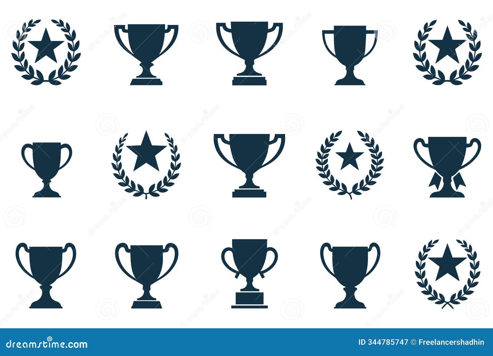 An Array of Accomplishment of Trophy Collection Vector Icon Stock ...