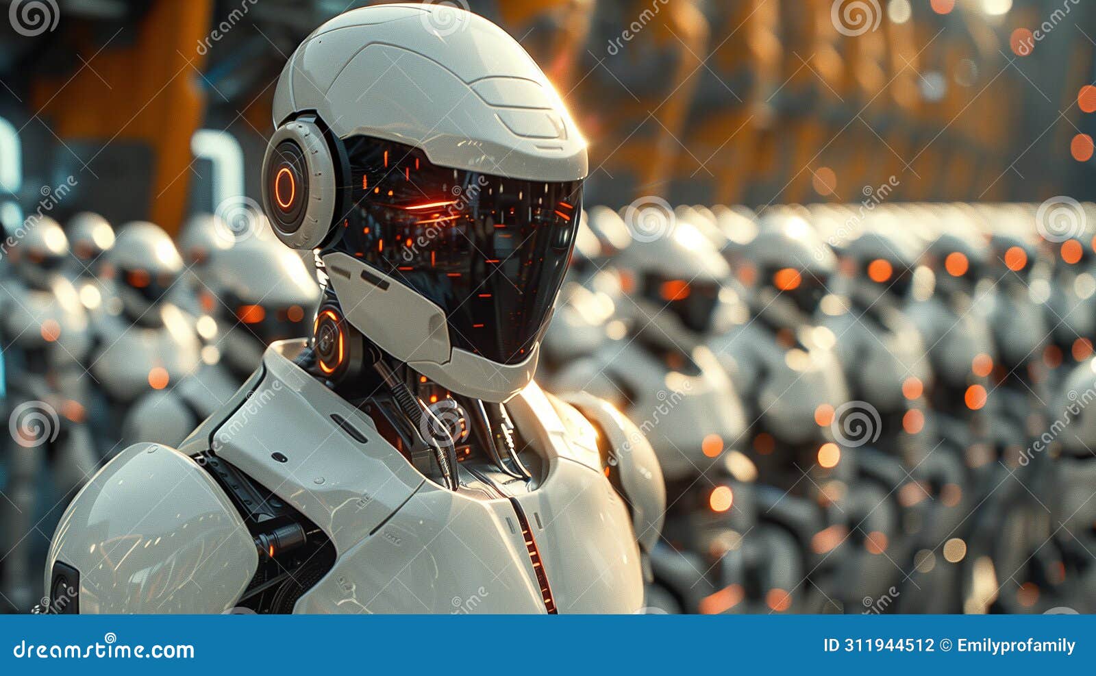 Array Of AI: Illustration Showcases Mass-produced Robots In Perfect ...