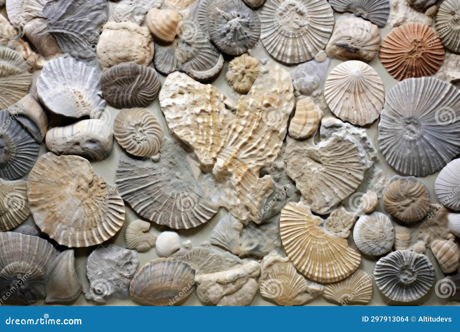 An Array of Ancient Marine Fossils Stock Photo - Image of fossils ...