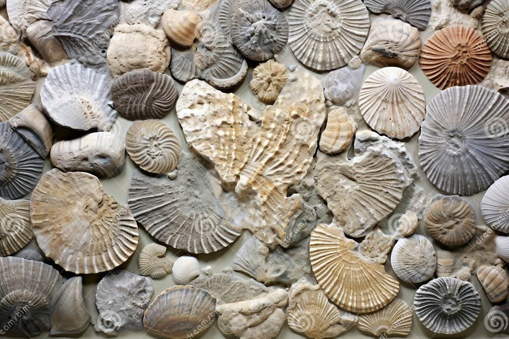 An Array of Ancient Marine Fossils Stock Photo - Image of fossils ...