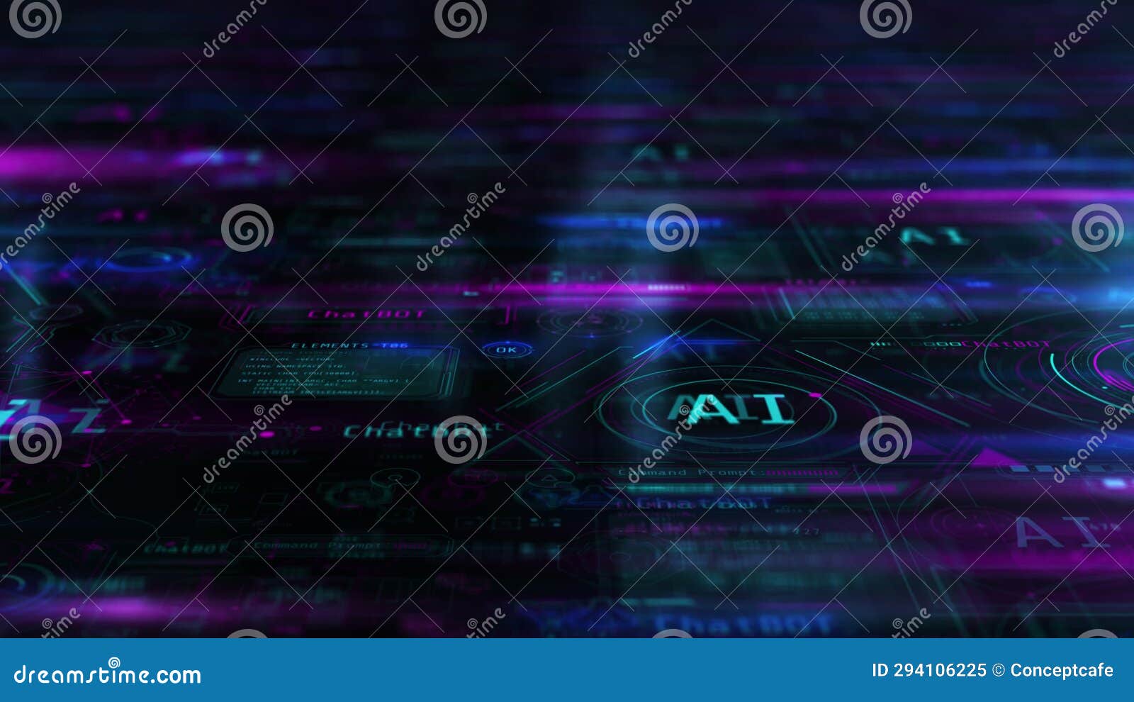 An Array of Animations with Artificial Intelligence Code. Stock Video ...