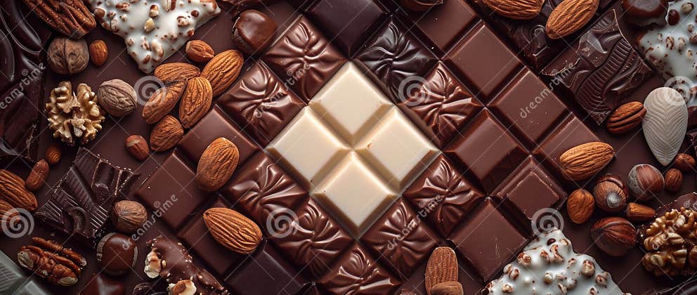 An Array of Assorted Chocolate Bars, Including White, Milk, and Dark ...