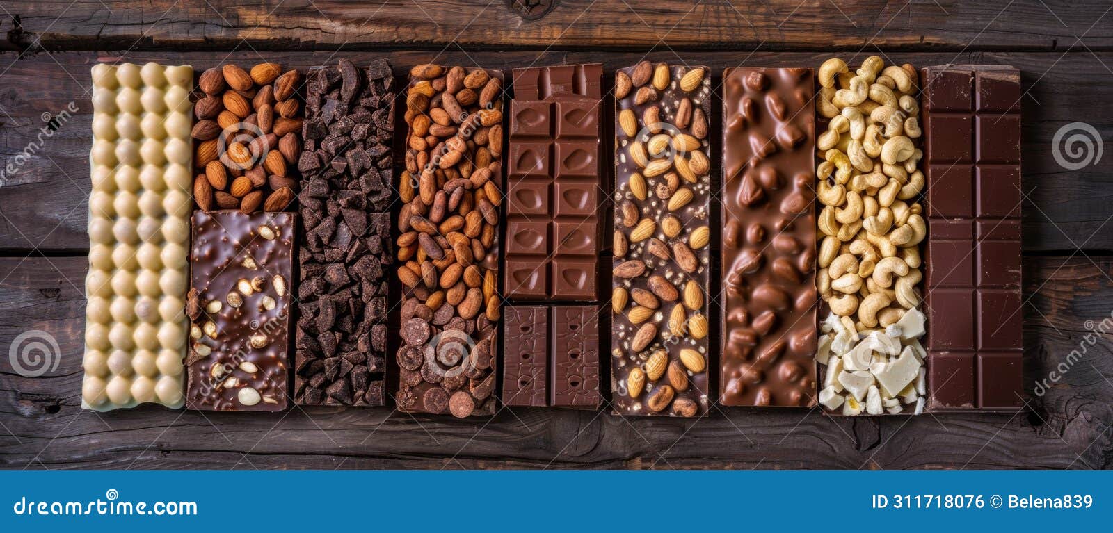An Array of Assorted Chocolate Bars, Including White, Milk, and Dark ...