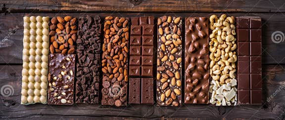 An Array of Assorted Chocolate Bars, Including White, Milk, and Dark ...