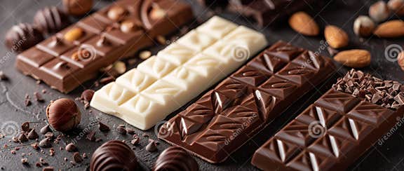 An Array of Assorted Chocolate Bars, Including White, Milk, and Dark ...