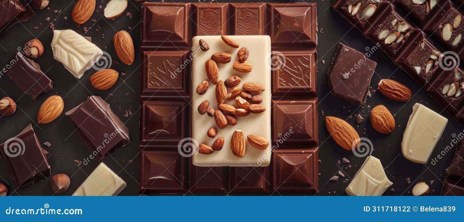 An Array of Assorted Chocolate Bars, Including White, Milk, and Dark ...