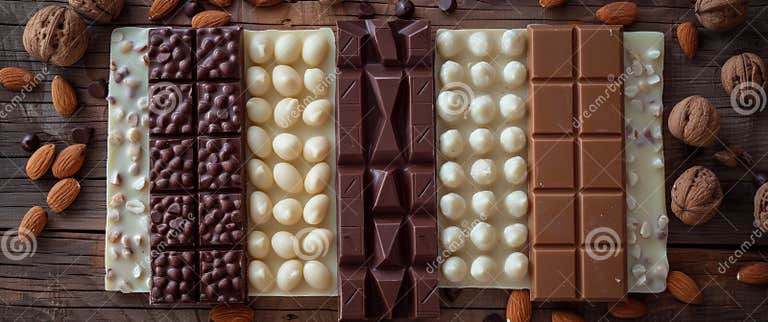 An Array of Assorted Chocolate Bars, Including White, Milk, and Dark ...