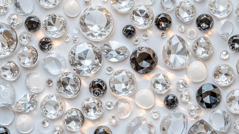 An Array of Black Diamonds and Rhinestones is Elegantly Displayed ...