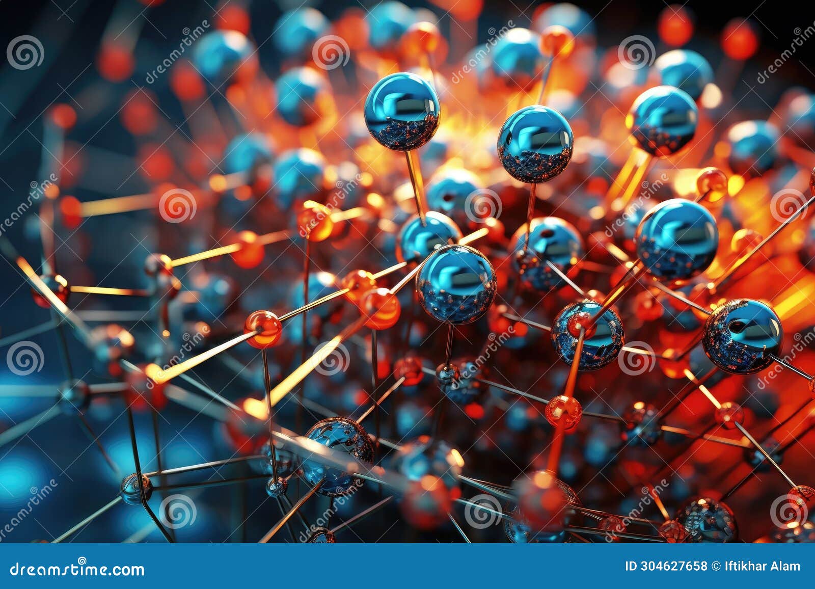 An Array of Blue and Red Balls Creating an Eye-catching Composition on ...