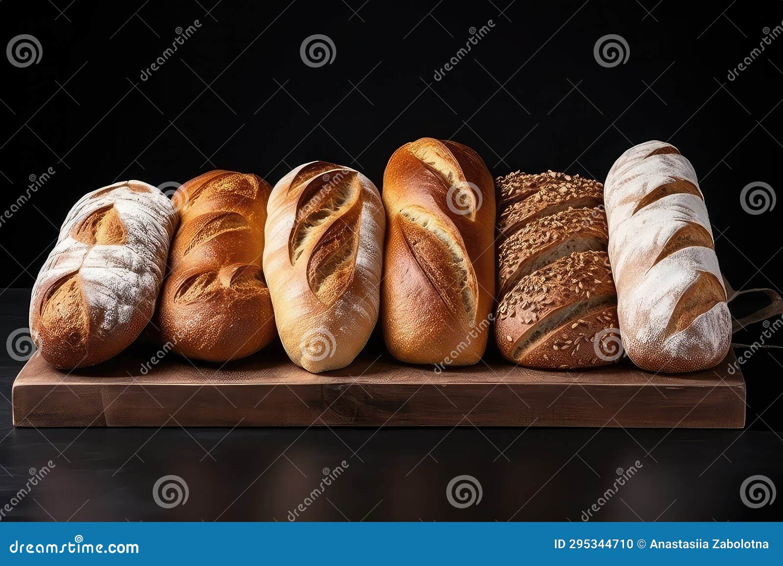 Array of Bread Varieties Thoughtfully Presented Stock Illustration ...