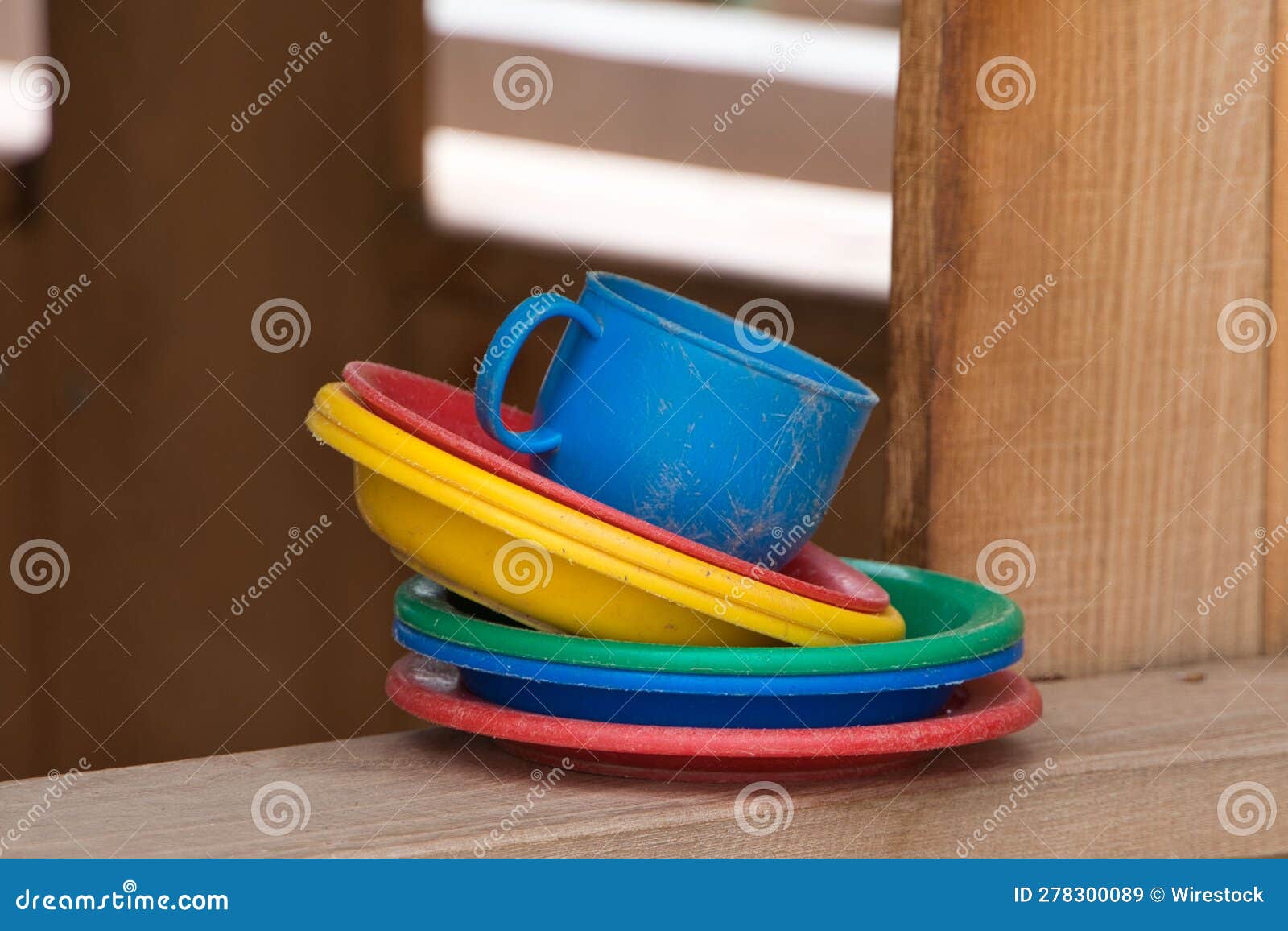 Array of Brightly-colored Plastic Cups and Stacked on Top of Each Other ...