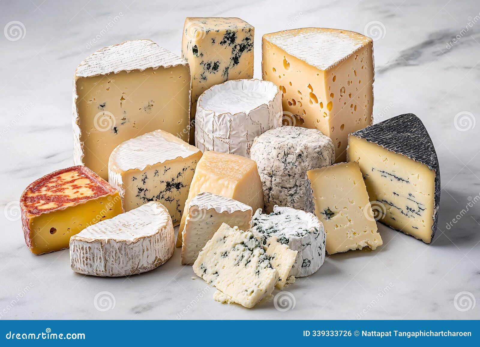 An Array of Cheeses Showcasing a Mix of Different Types and Textures ...