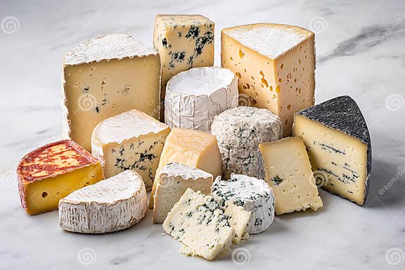 An Array of Cheeses Showcasing a Mix of Different Types and Textures ...