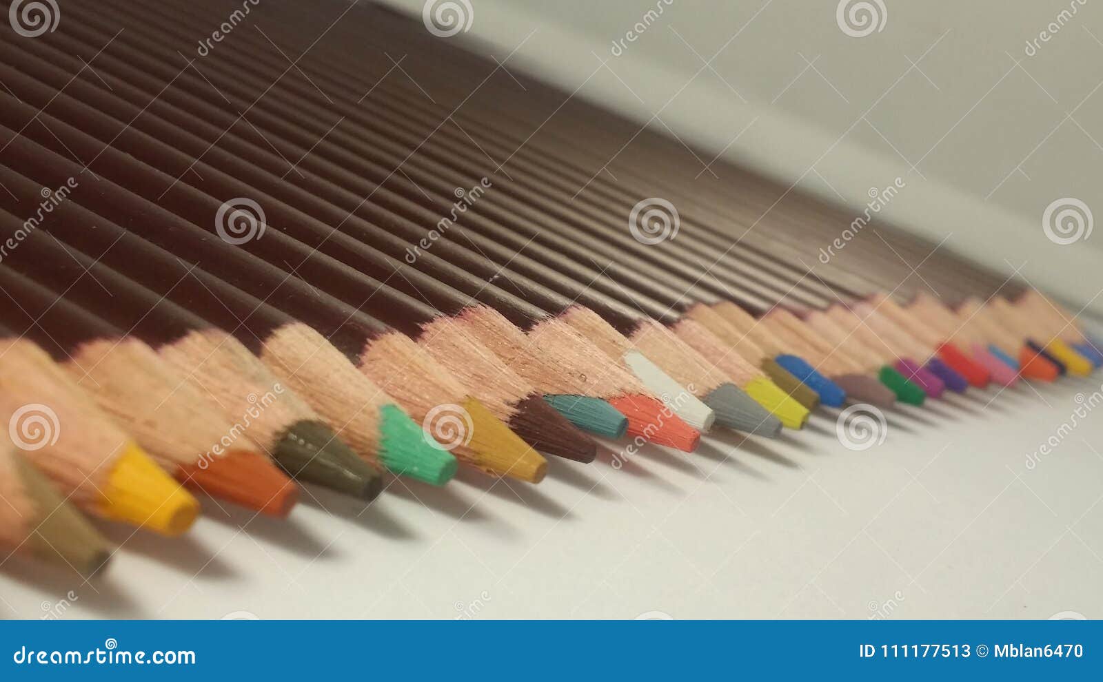 Colored Pencils in Various Colors in a Line Stock Image - Image of ...