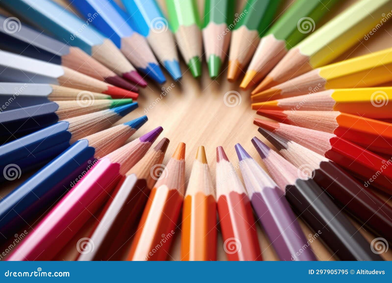 An Array of Colored Pencils Laid Out on a Designer Sketchpad Stock ...