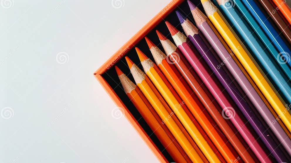 Array of Colored Pencils stock image. Image of generative - 313548409
