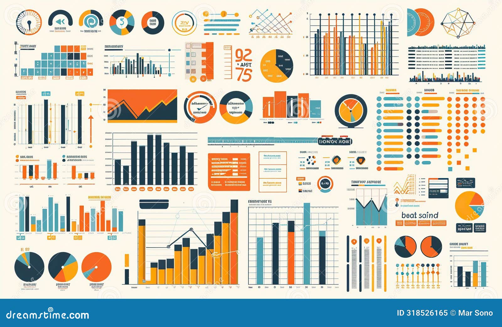 An Array of Colorful Infographics Displaying Various Data ...