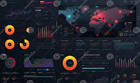An Array of Colorful Infographics Displaying Various Data ...