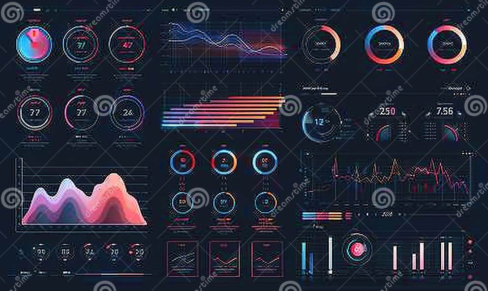 An Array of Colorful Infographics Displaying Various Data ...