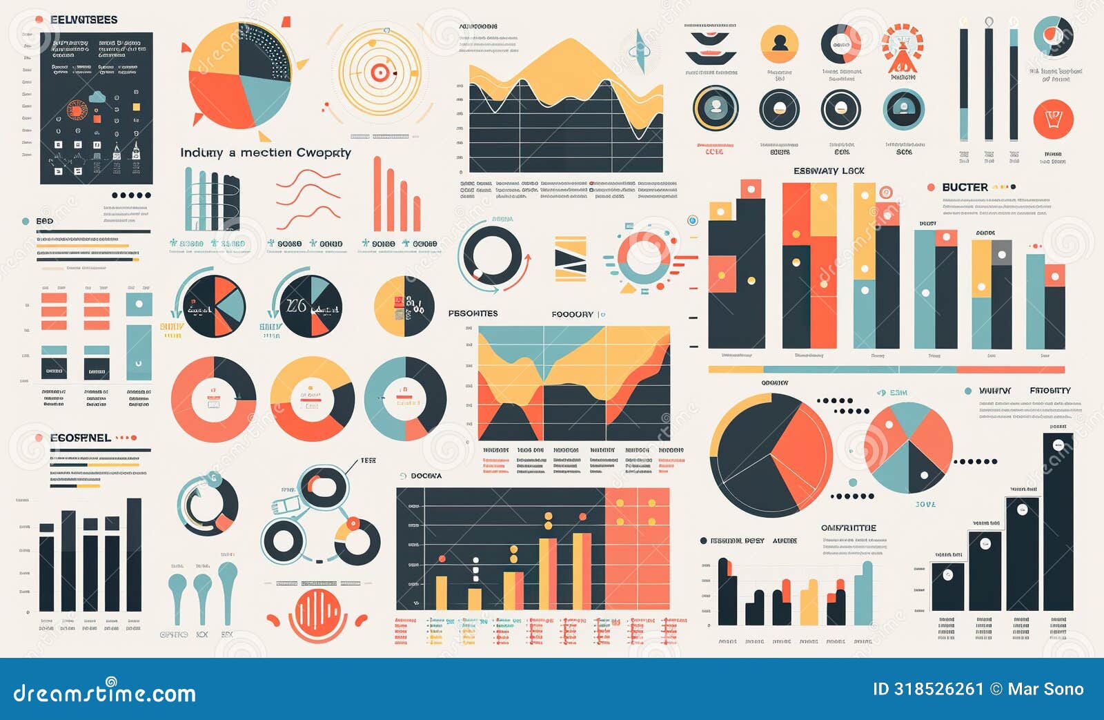 An Array of Colorful Infographics Displaying Various Data ...