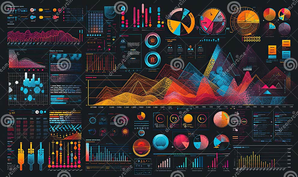 An Array of Colorful Infographics Displaying Various Data ...