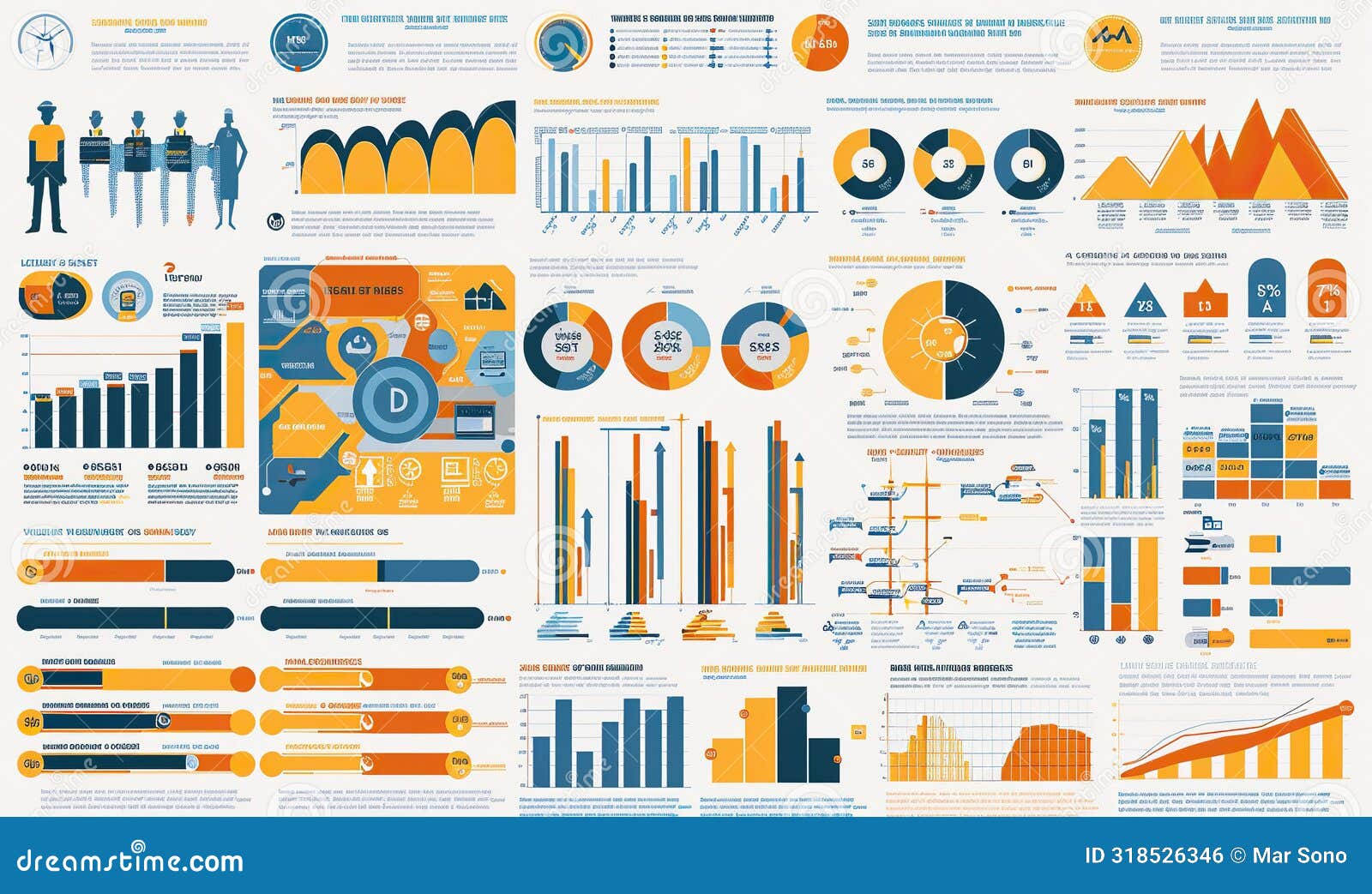 An Array of Colorful Infographics Displaying Various Data ...