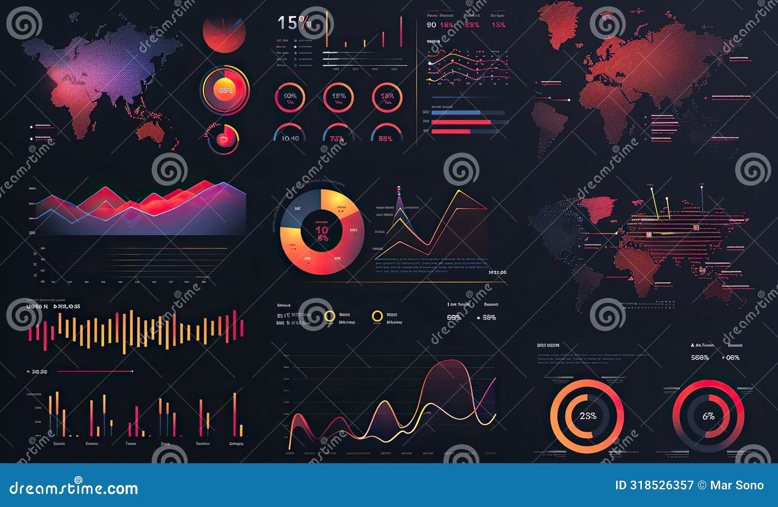 An Array of Colorful Infographics Displaying Various Data ... An Array of Colorful Infographics Displaying Various Data ...
