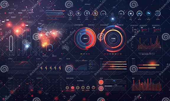 An Array of Colorful Infographics Displaying Various Data ...