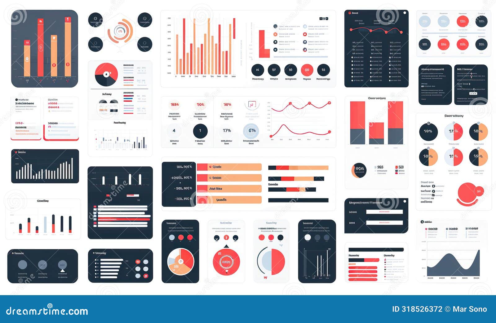 An Array of Colorful Infographics Displaying Various Data ...