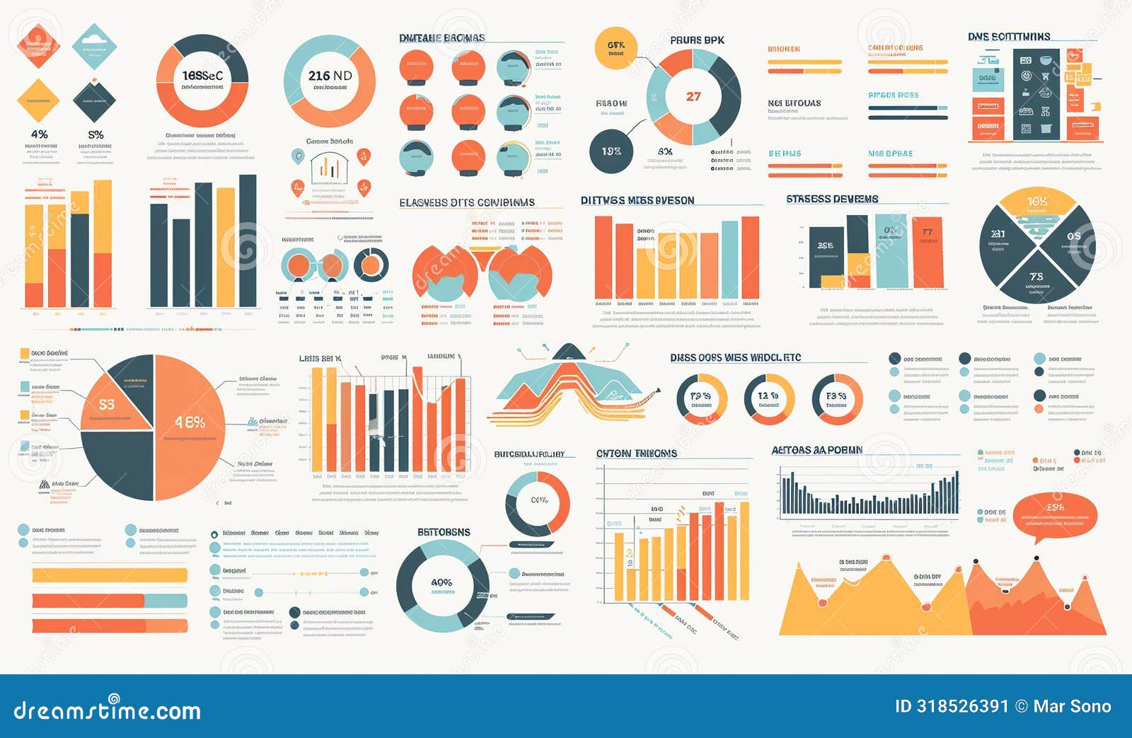 An Array of Colorful Infographics Displaying Various Data ...