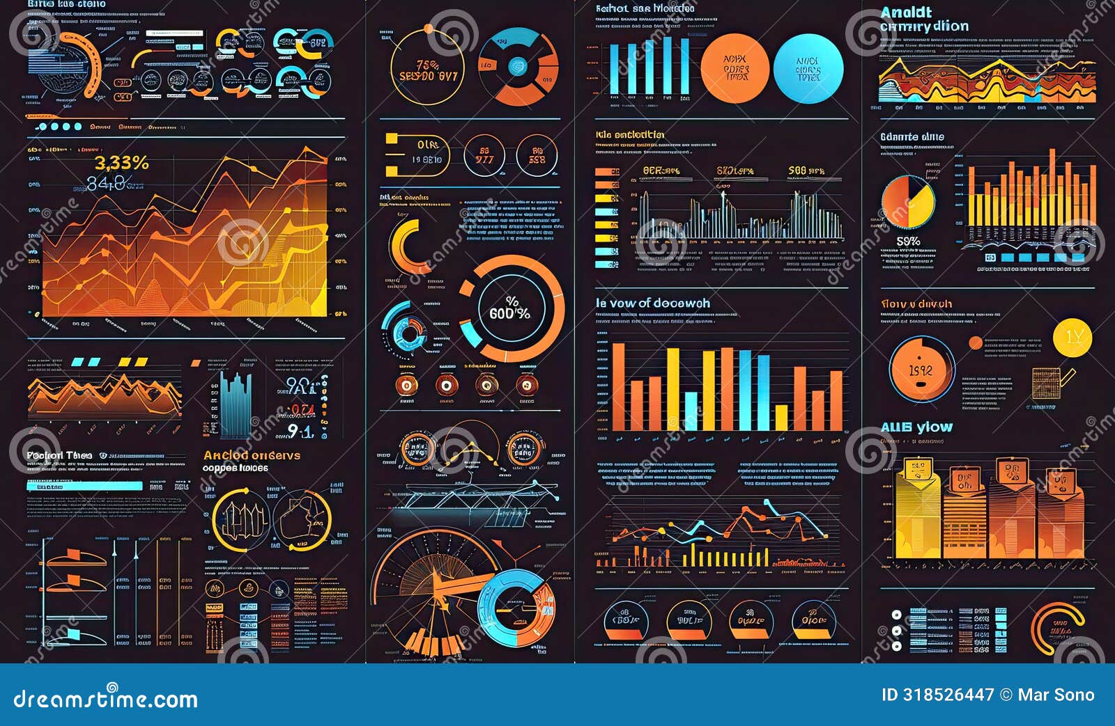 An Array of Colorful Infographics Displaying Various Data ...