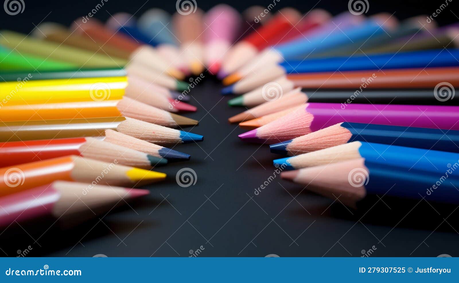 Array of Colorful Pencils. Generative Ai Stock Illustration ...