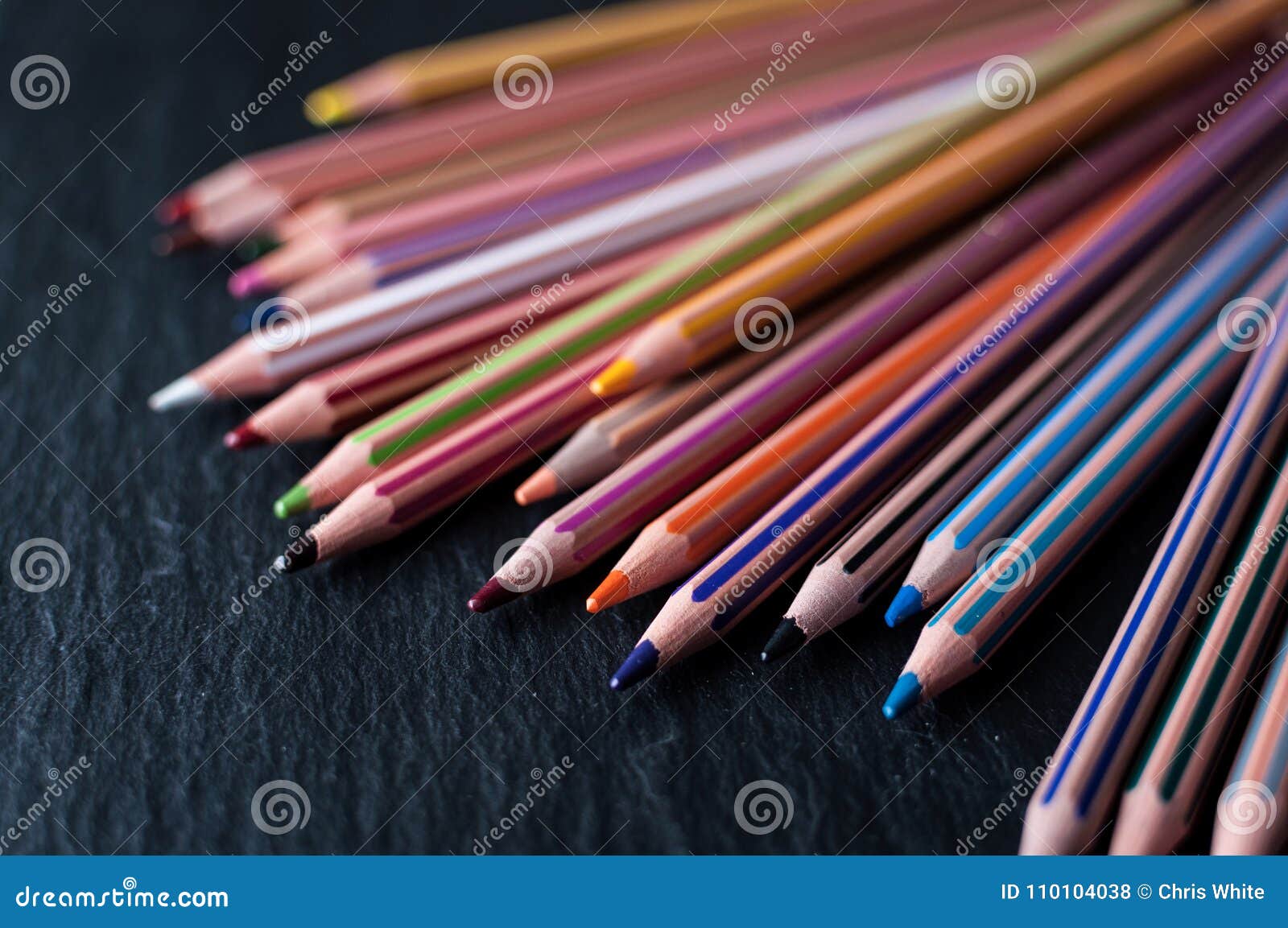 An Array of Coloured Pencils Stock Photo - Image of pencil, white ...