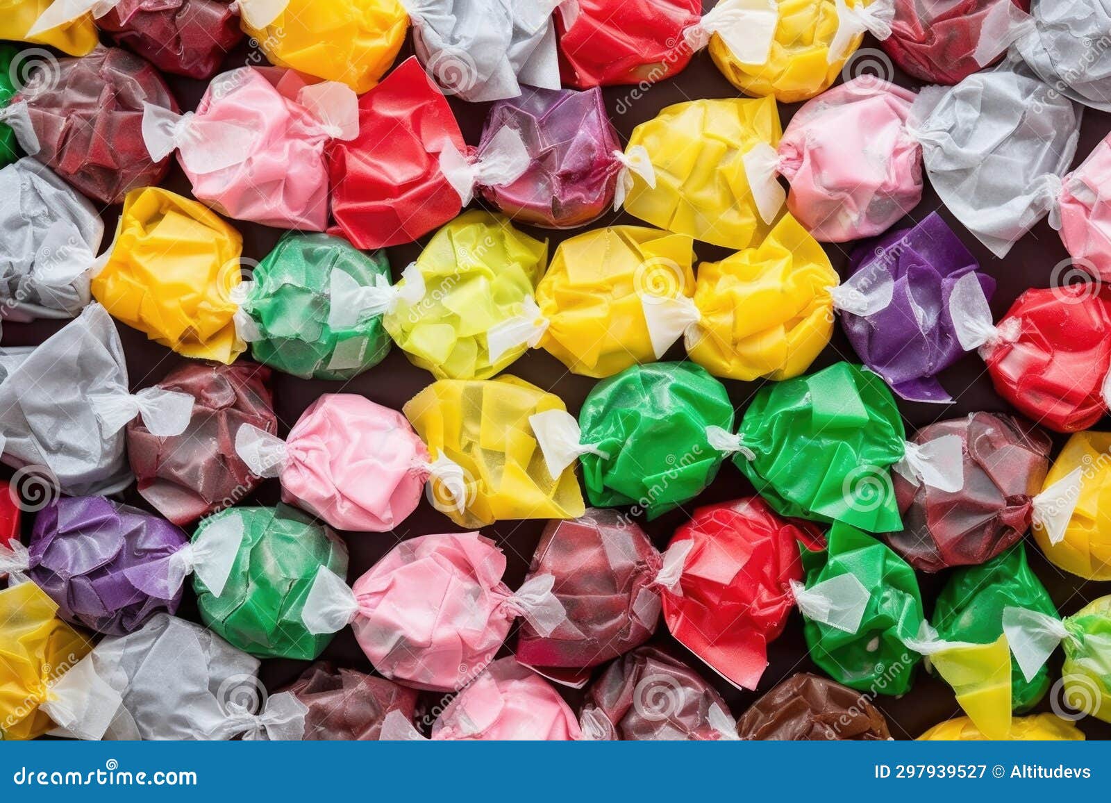 Array of Crumpled Paper Candy Wrappers Stock Image - Image of dessert ...
